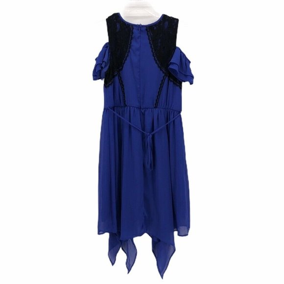 Disney | Dresses | Disney D Signed Girl A Line Dress Blue Lace Trim L ...